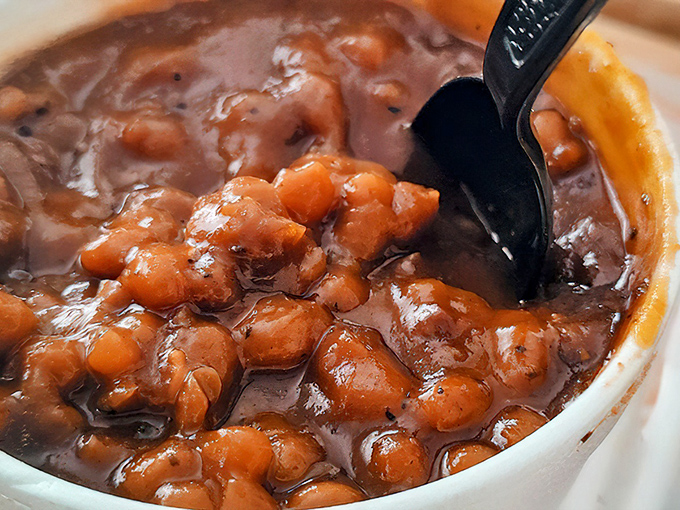 These aren't your average baked beans&mdash;they're more like bean candy, swimming in a sauce that's been plotting deliciousness for hours.