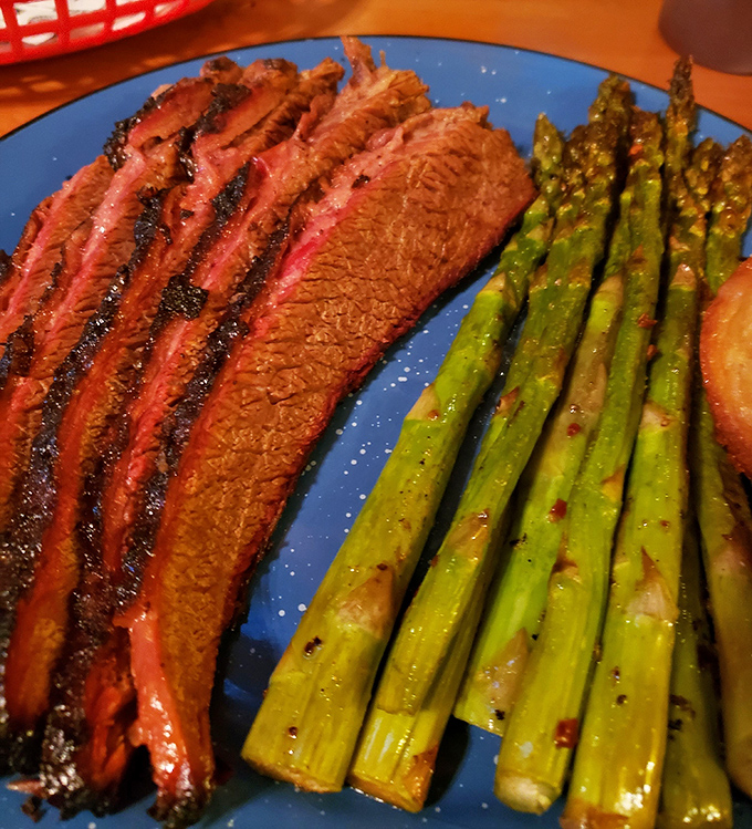This brisket has the kind of smoke ring that BBQ aficionados dream about&mdash;a perfect marriage of science, patience, and hickory.