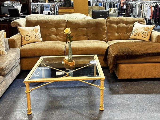 This sectional sofa isn't just furniture&mdash;it's a statement piece saying "I have excellent taste and financial sense." Perfect for Netflix marathons and unexpected overnight guests.