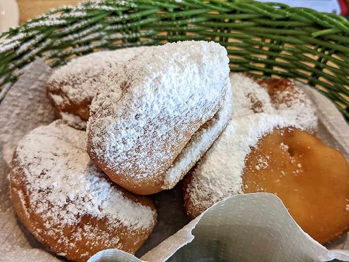 Dusted with powdered sugar like fresh snow on Indiana fields, these sweet treats are what angels must eat for breakfast.