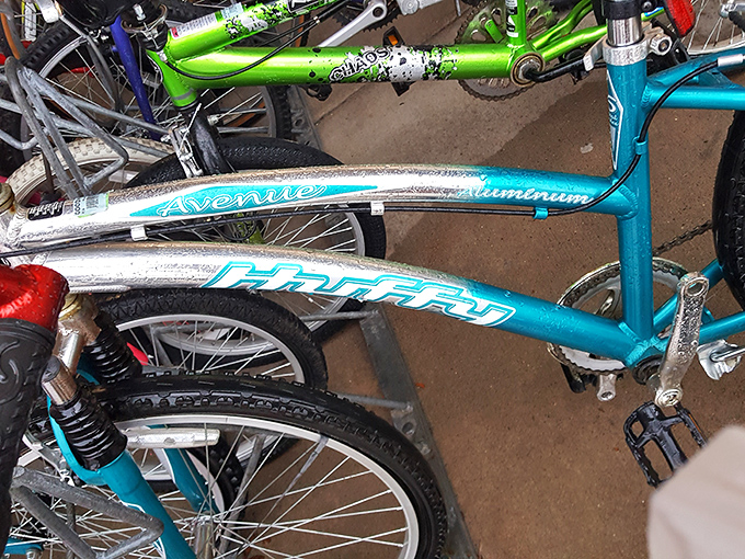 Bicycles in waiting&mdash;these trusty steeds could be your ticket to exploring Madison's lake paths without pedaling your savings away.