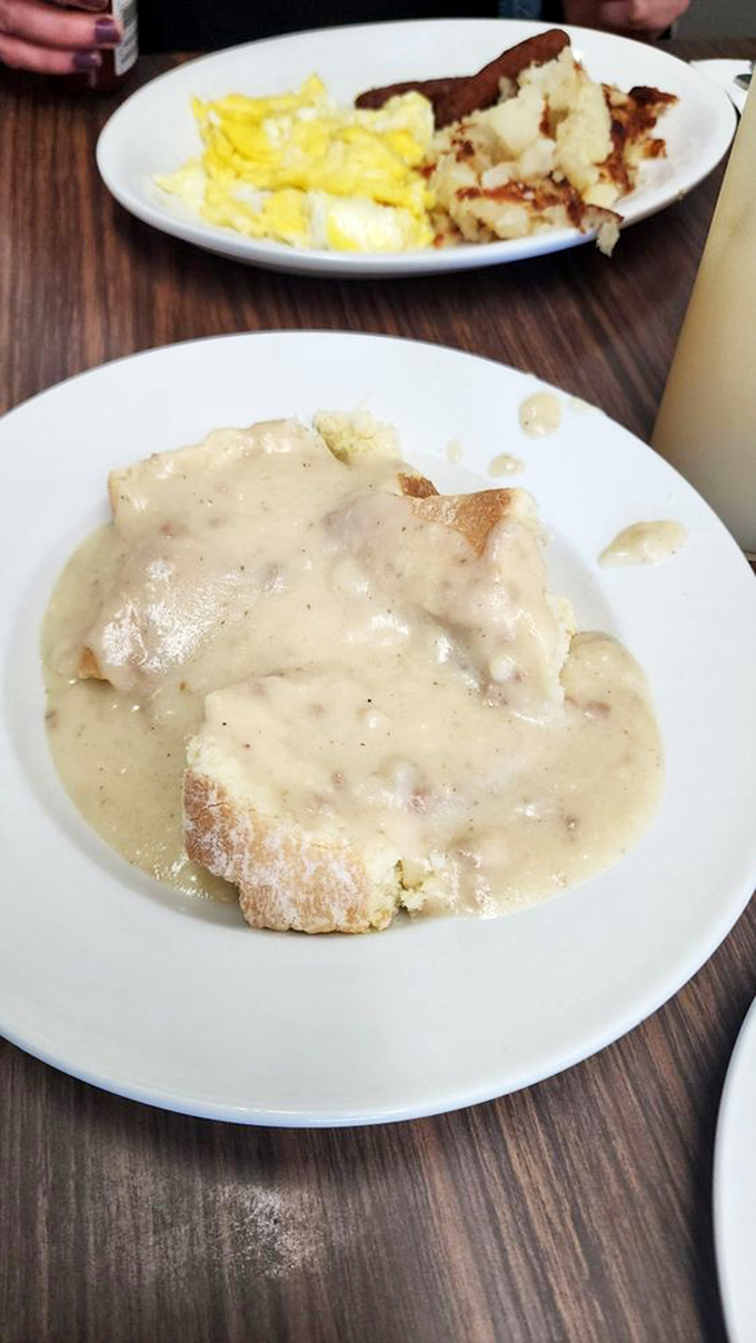 Biscuits and gravy: the breakfast equivalent of a warm hug from your favorite grandparent. This plate has saved countless hangovers.