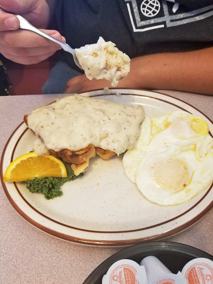 Biscuits smothered in country gravy with eggs sunny-side up&mdash;the breakfast equivalent of hitting the jackpot without placing a bet.