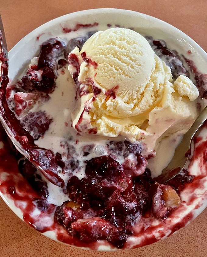 Blackberry cobbler &agrave; la mode &ndash; where summer fruit meets vanilla ice cream in a warm embrace that makes you forget all your troubles.