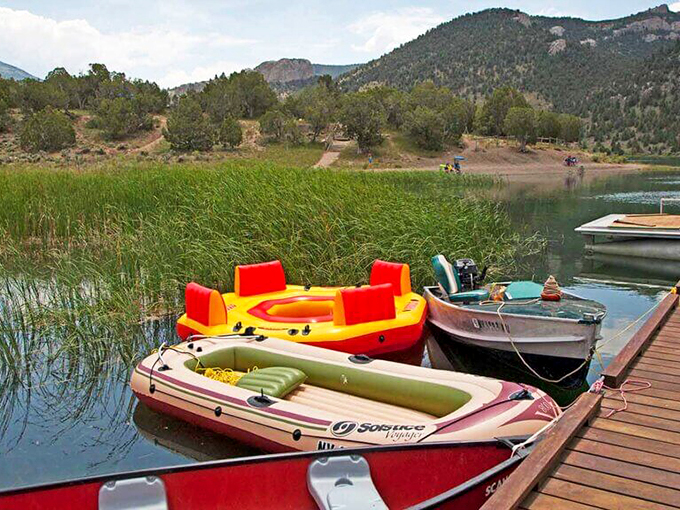 Colorful boats waiting patiently for their next adventure – like eager puppies at the door when you grab the car keys.