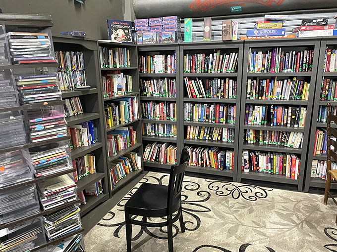 The book nook&mdash;where literary treasures and forgotten bestsellers create that perfect used bookstore aroma that true bibliophiles recognize as the scent of possibility.