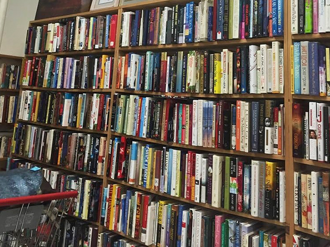 The book section: where literary dreams come true at pocket-change prices. Hemingway next to Danielle Steel &ndash; democracy in action!