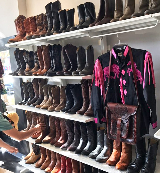 These aren't just cowboy boots&mdash;they're a leather library of American West fashion history, with that show-stopping pink-fringed jacket as the exclamation point.