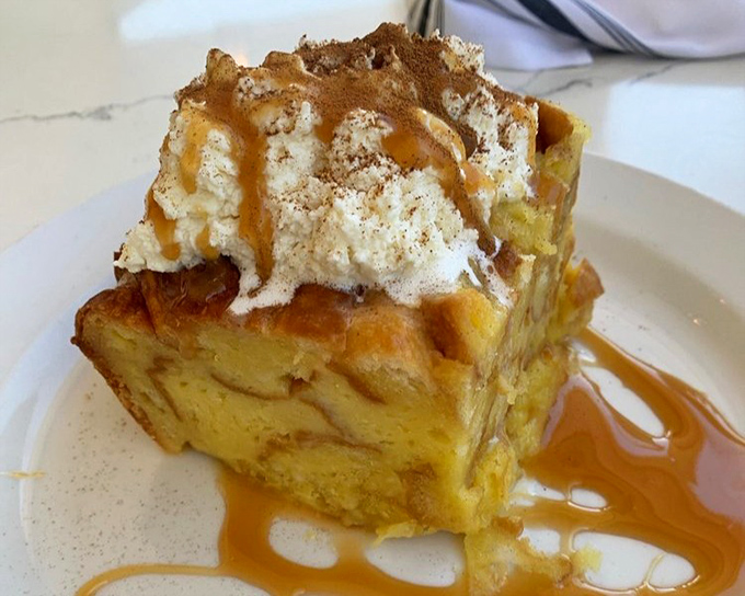 Bread pudding that would make your grandmother simultaneously proud and jealous&mdash;comfort food elevated to an art form.