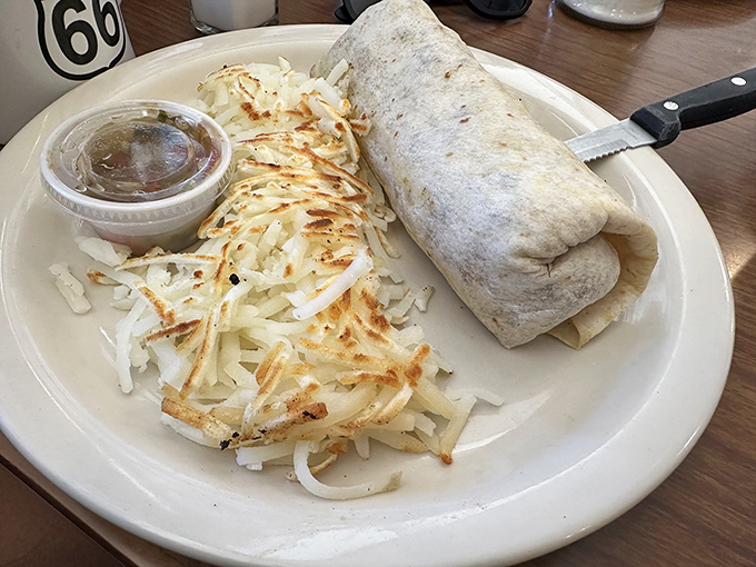 Breakfast burritos and hash browns crispy enough to make you forget your morning grumpiness. The perfect fuel before hitting the open road.
