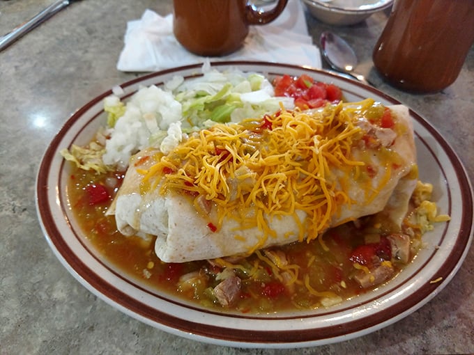 The breakfast burrito&mdash;where Wyoming meets the Southwest in a cheese-covered peace treaty. That green chili sauce deserves its own fan club.