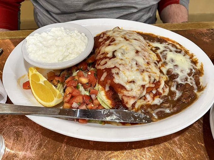 This breakfast burrito could double as a sleeping bag, and nobody's complaining about the size.