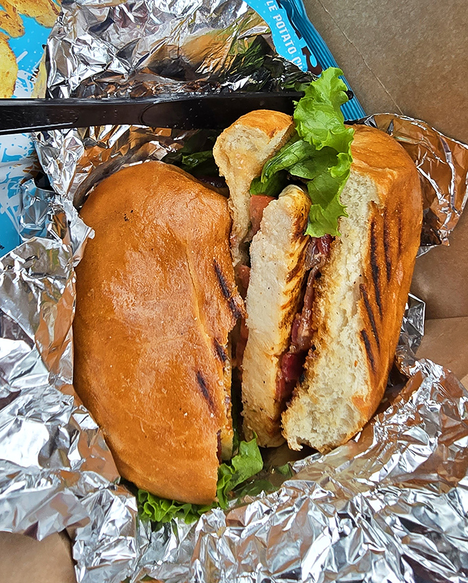 This breakfast sandwich isn&rsquo;t just morning fuel &ndash; it&rsquo;s architecture. Golden-toasted bread supporting layers of deliciousness that would make Frank Lloyd Wright weep with joy.