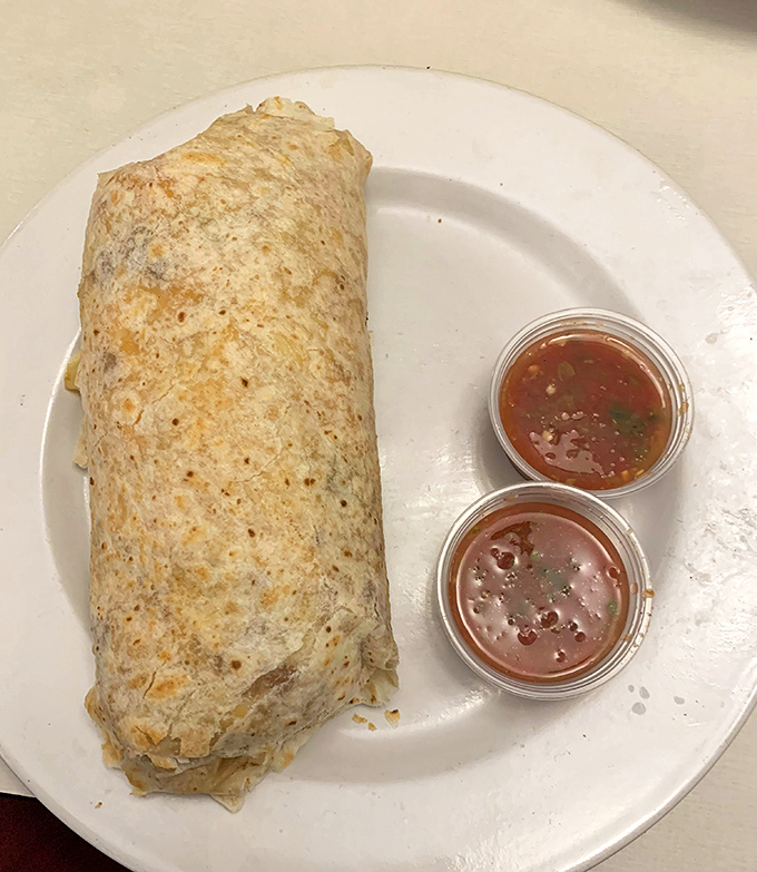 This breakfast burrito isn't just a meal&mdash;it's a commitment. Two salsas because life's too short for just one flavor profile.