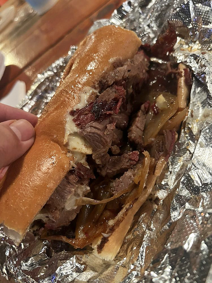This brisket sandwich isn't just a meal &ndash; it's a commitment to excellence wrapped in foil, waiting to change your life.