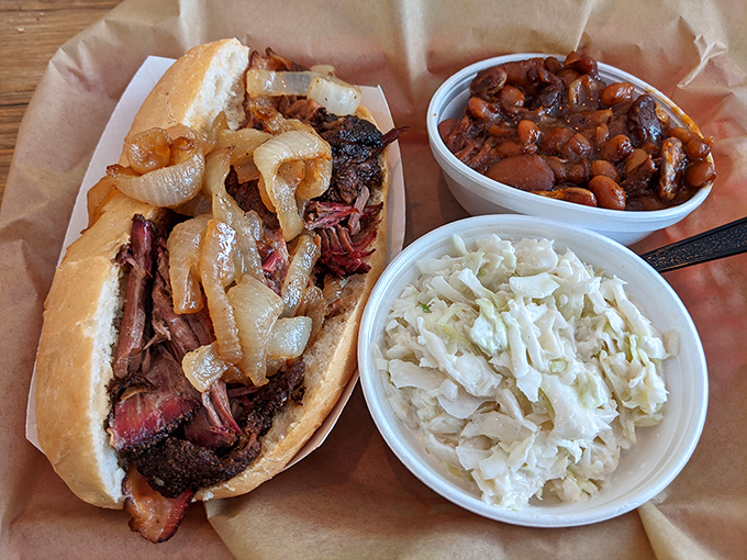 This brisket sandwich with caramelized onions isn't just lunch &ndash; it's an event. The kind of meal that makes you cancel afternoon plans.