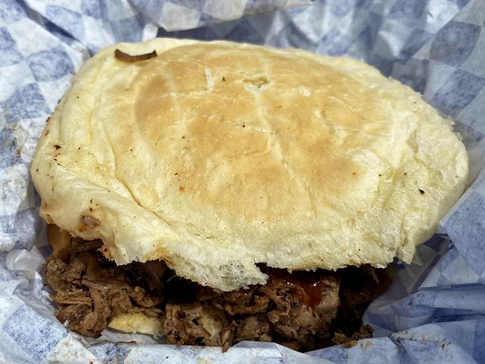 A proper brisket sandwich doesn't need fancy accessories&mdash;just pillowy bread barely containing meat that's spent hours contemplating its existence in the smoker.