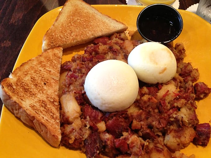 Corned beef hash done right, with those crispy edges that make you forget all other breakfast plans.