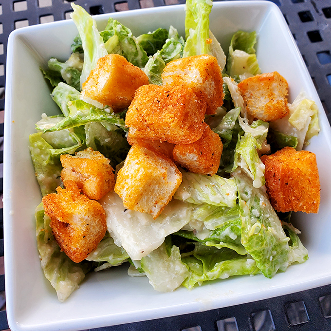 Caesar salad so fresh and crisp it makes you wonder if romaine lettuce has been holding out on you all these years.