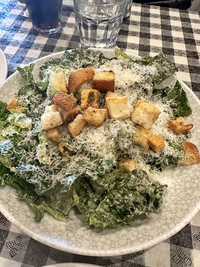 A Caesar salad that Julius himself would approve of. Those homemade croutons are the supporting actors that steal the show.