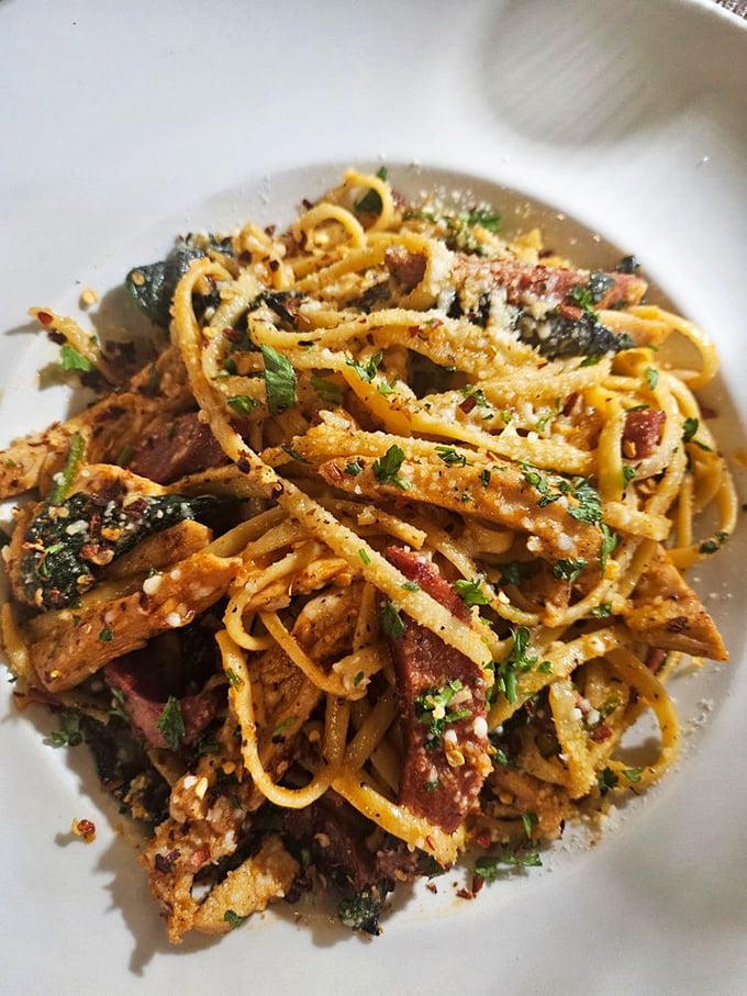 Cajun pasta brings the bayou to your table with enough spice to wake up your taste buds.