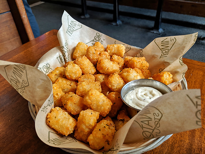 Cajun Tots: golden-brown potato perfection that makes French fries jealous. The kind of snack that disappears faster than you can say "just one more."