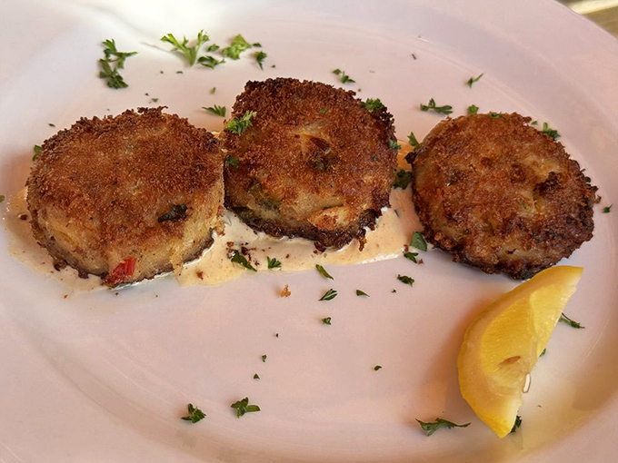 Golden-crusted crab cakes that prove sometimes the best things in life are round, crispy, and absolutely loaded with seafood.