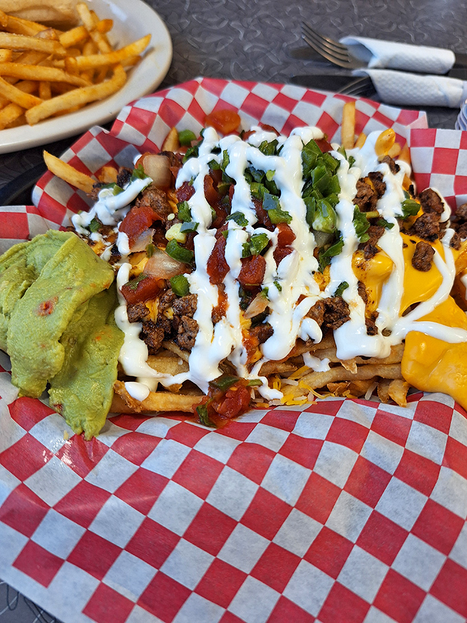 Carne Asada Fries: Where the Southwest meets comfort food in a glorious mountain of cheese, meat, and guacamole.