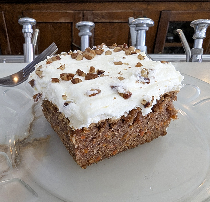 Carrot cake that doesn't just nod to grandma's recipe&mdash;it gives it a standing ovation with cream cheese frosting and pecan confetti.