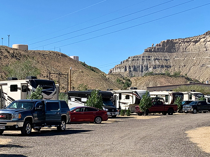 RV enthusiasts have discovered Helper's secret: camp with dramatic cliff views that make your morning coffee taste like it was brewed by angels.