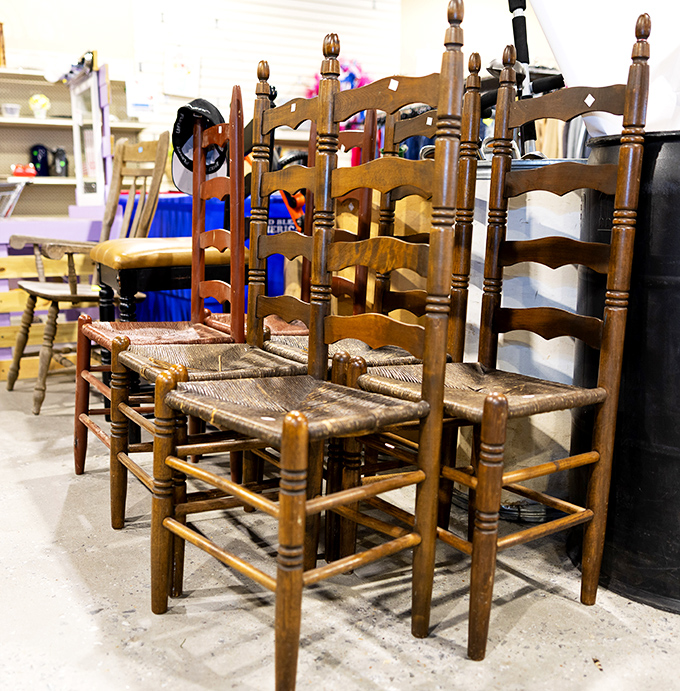 These aren't just chairs; they're time machines with woven seats. Each one has silently witnessed decades of family dinners and lively conversations.