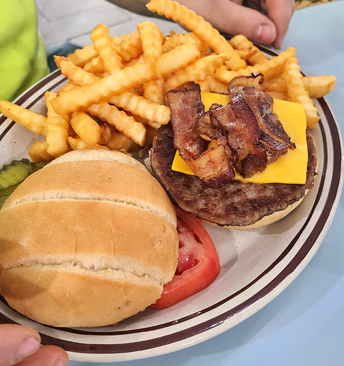 This isn't just a cheeseburger; it's Iowa's answer to the question "what does satisfaction look like on a plate?"