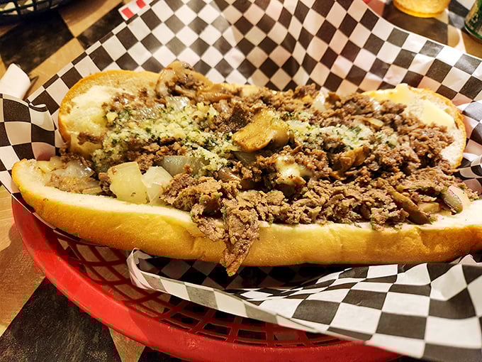 Behold: the cheesesteak that launched a thousand road trips. The golden ratio of meat-to-cheese would make even Leonardo da Vinci weep.