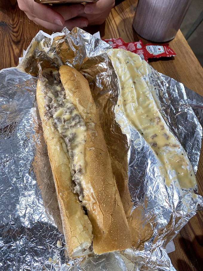 Behold the holy grail of Philly: a perfectly executed cheesesteak where the cheese-to-meat ratio achieves mathematical perfection Einstein would approve of.