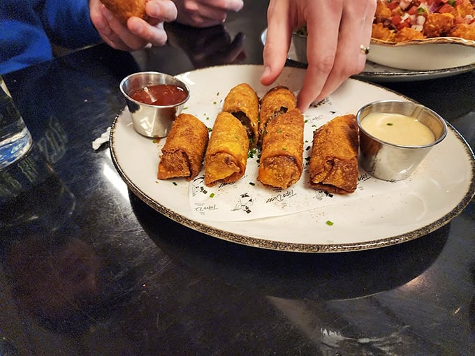 These aren't your average egg rolls&mdash;they're Philly cheesesteak in formal attire, dressed up and ready to dance with those dipping sauces like Fred Astaire with two Gingers.