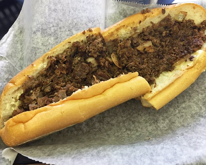 The legendary cheesesteak in all its unadorned glory. No fancy tricks, just beef, bread, and brilliance.