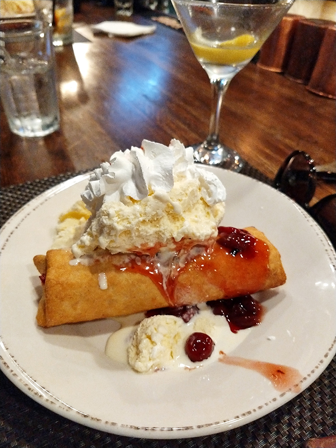 Dessert nirvana awaits with this cherry-topped creation &ndash; proof that Trabuco Oaks knows the importance of a sweet finale after a carnivorous adventure.