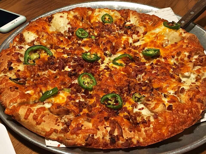 The Chicken Bacon Ranchero pizza&mdash;where crispy crust meets melty cheese and jalape&ntilde;os in what can only be described as a flavor fiesta.