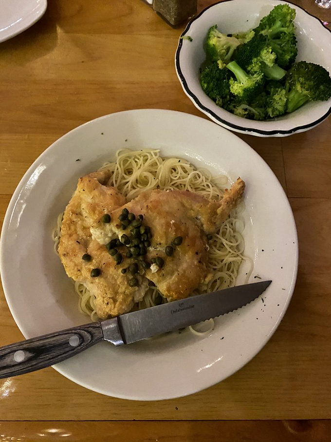 Chicken piccata that proves not everything needs to be prime rib, though you'll still think about ordering it.