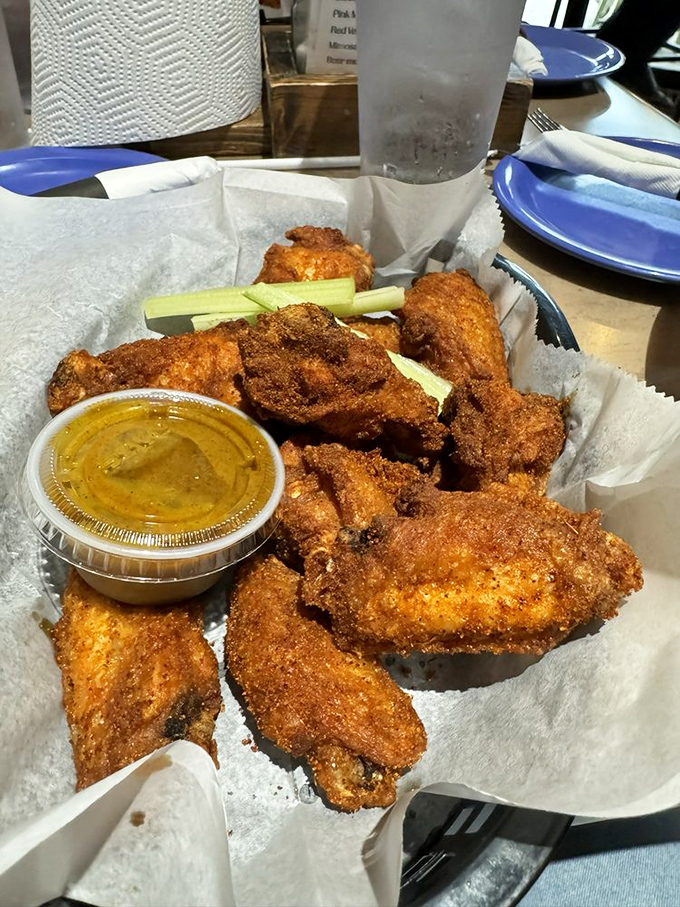 These wings don't need Red Bull&mdash;they'll give you wings all on their own. Crispy, saucy perfection with celery standing guard.