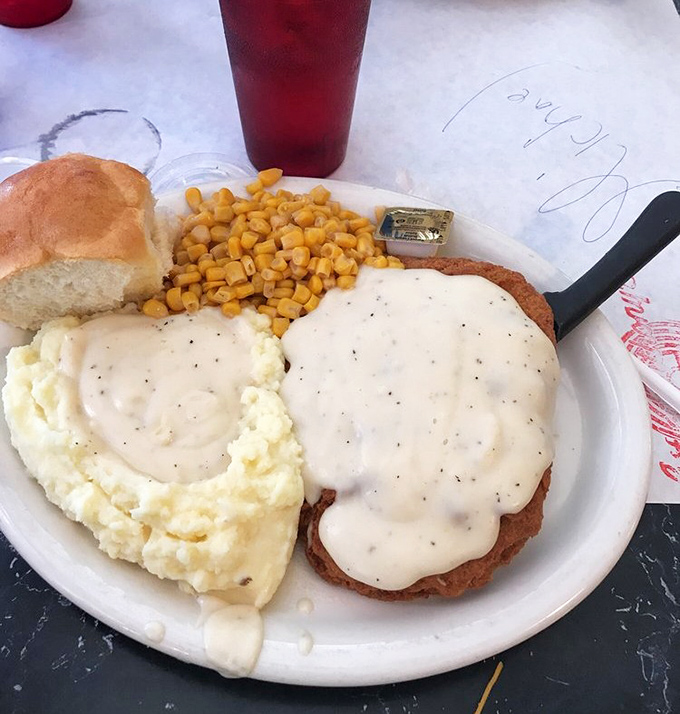Comfort food that would make your grandmother proud. That chicken fried steak isn't just covered in gravy&mdash;it's swimming in nostalgia.