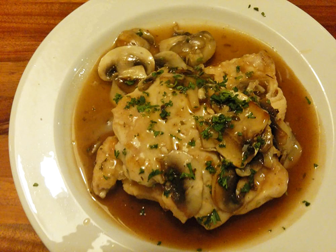 Chicken marsala that makes you question all other chicken marsalas. Those mushrooms have found their soulmate in that silky, rich sauce.