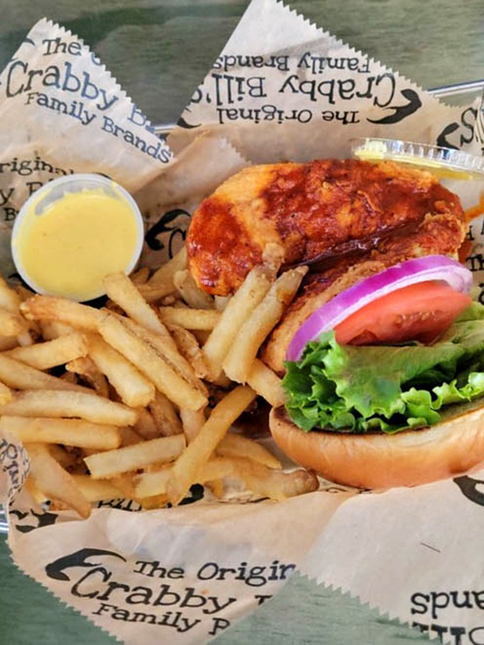 The grouper sandwich&mdash;Florida's unofficial state handshake&mdash;crispy, juicy, and substantial enough to fuel an afternoon of beach adventures.