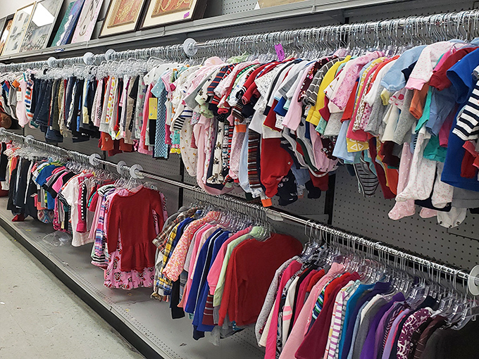Tiny fashion statements line the racks, where parents can outfit growing kids without growing their credit card debt.