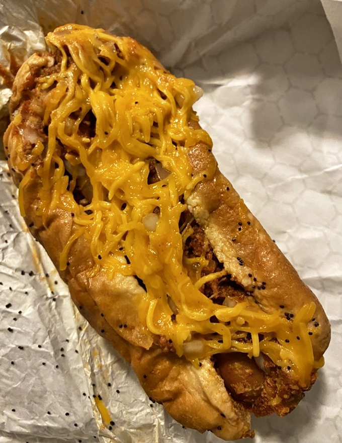 Behold the glorious mess that is a proper chili cheese dog&mdash;where napkins are mandatory and dignity is optional.