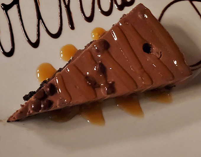 Even dessert maintains the steakhouse's commitment to indulgence. This chocolate cheesecake doesn't need a fancy pedigree&mdash;it speaks the universal language of "yes, please."