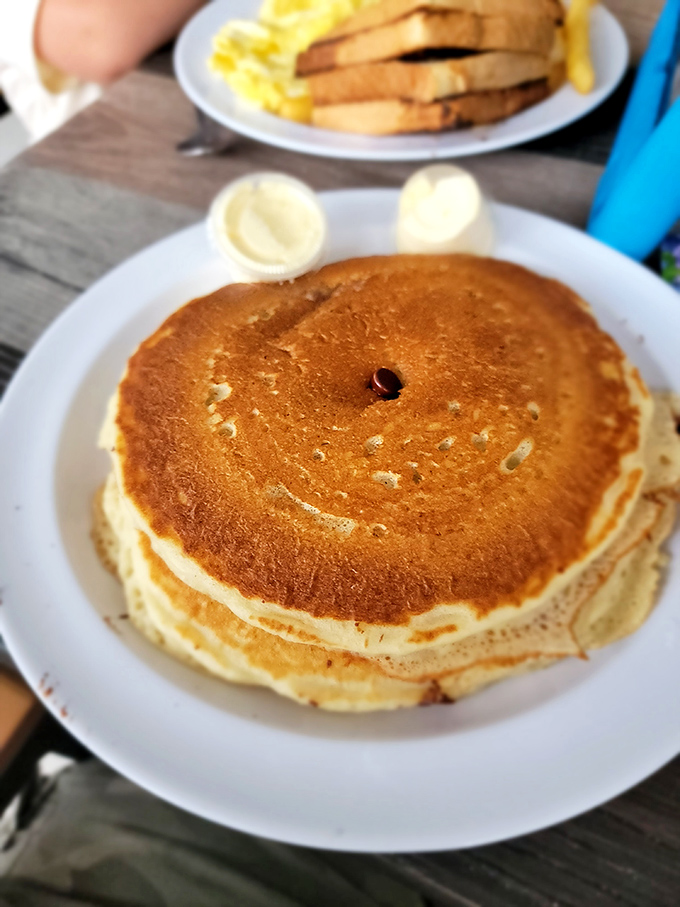 This pancake isn't trying to impress anyone with height or garnishes &ndash; it's just quietly being the best darn pancake in Delaware.