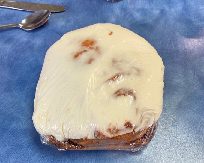 Not just a cinnamon roll&mdash;a cinnamon blanket. The icing melts with such commitment it's practically taking a vow.