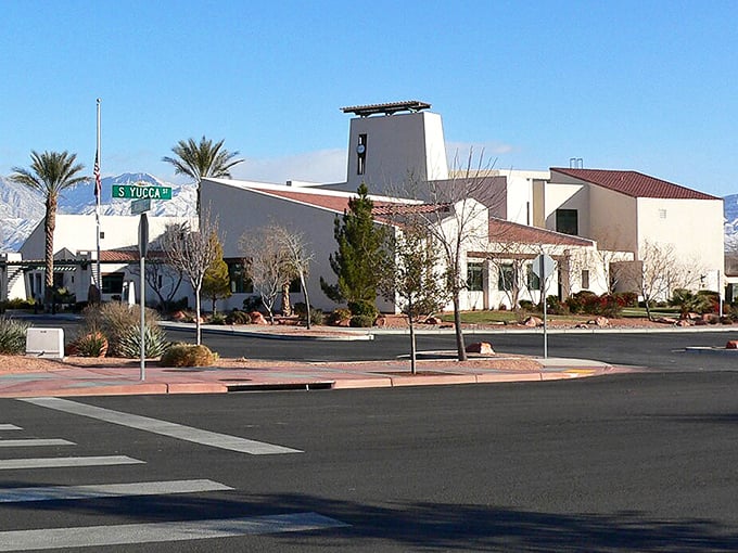 Mesquite's City Hall embraces Southwestern architectural style with the same enthusiasm locals have for their affordable desert paradise.