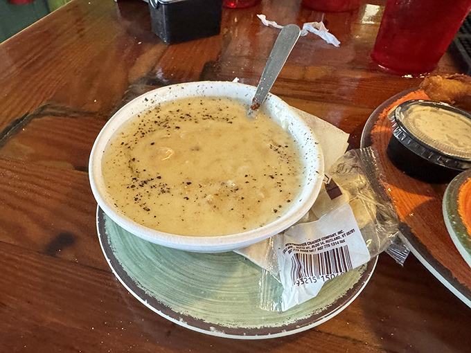 This isn't just clam chowder&mdash;it's a creamy bowl of New England tradition that somehow tastes better with the Carolina coast just outside the window.